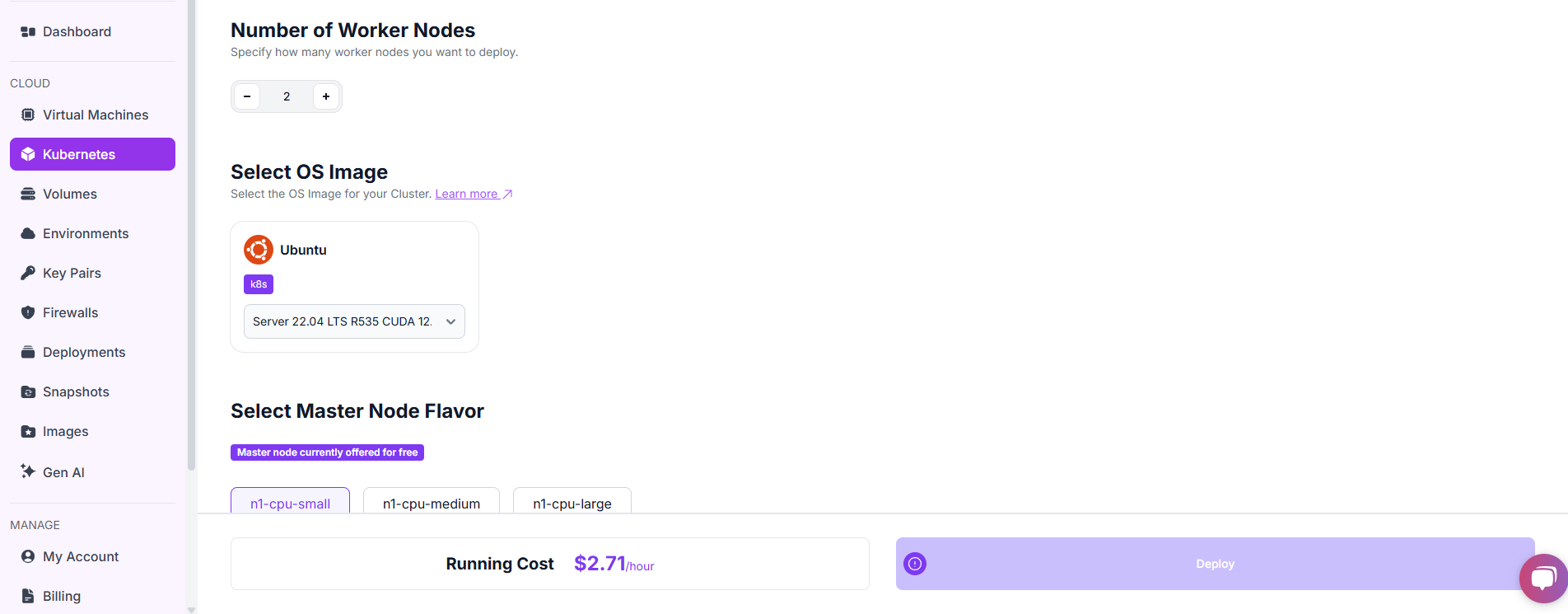 How to Deploy a Kubernetes Cluster on Hyperstack UI